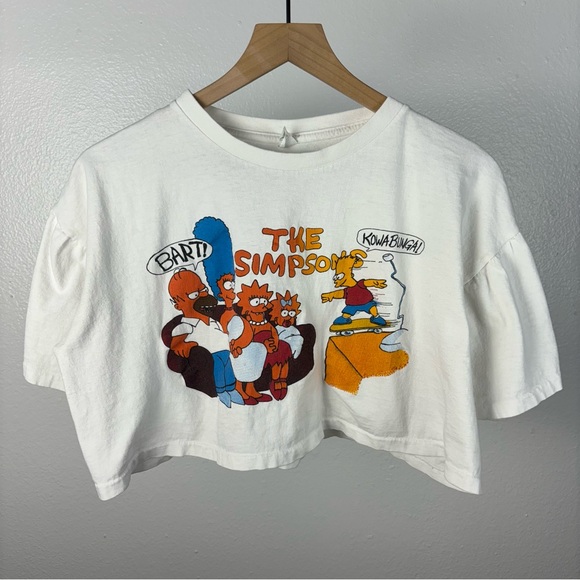 Simpsons | Tops | Vintage 8s The Simpsons Cropped Top Tshirt Cartoon ...